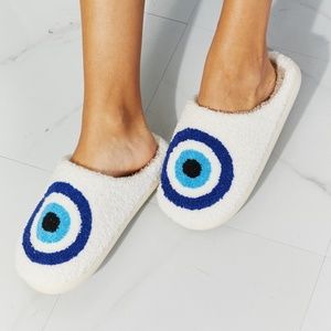 Melody | Shoes | Evil Eye Faux Fur Plush Slippers | Poshmark